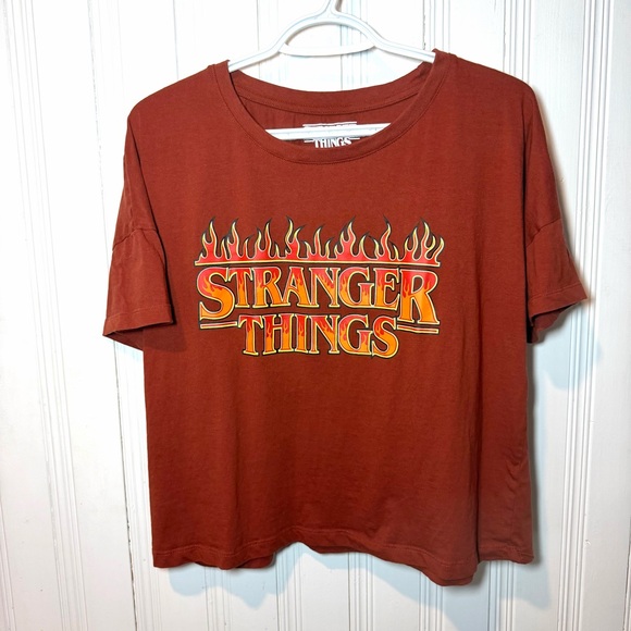 Stranger Things | Tops | Stranger Things Womens Rust Burnt Orange ...